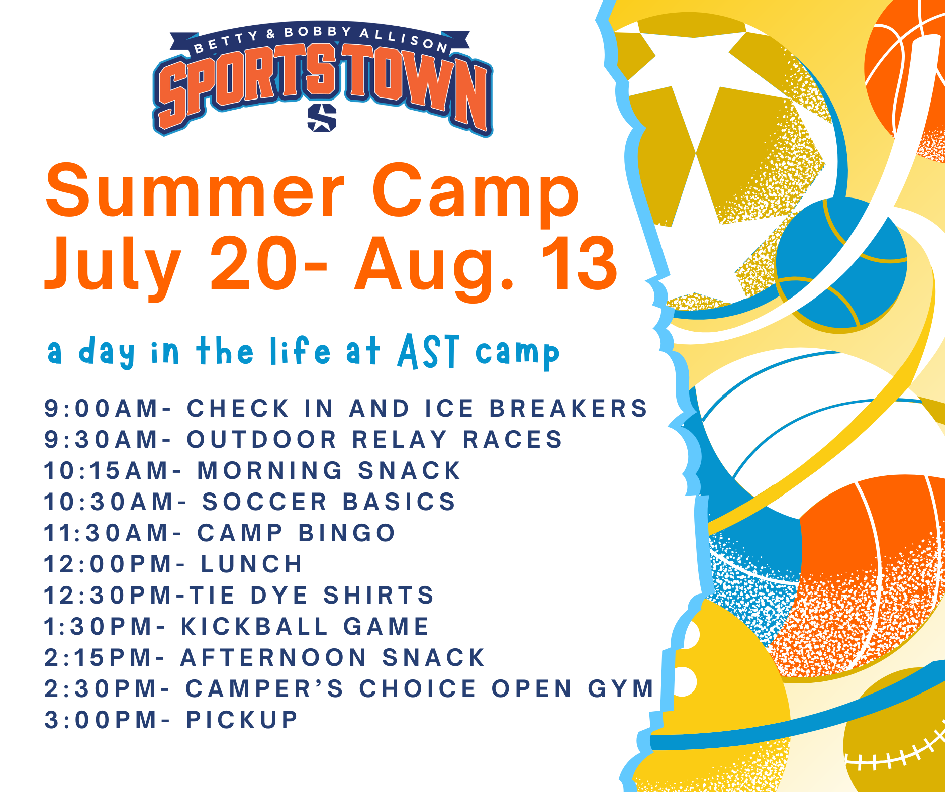 AST Camps - Betty & Bobby Allison Sports Town